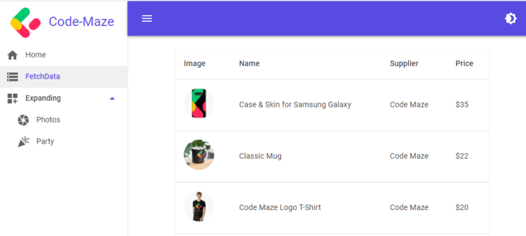 Blazor Material Table Server Side Paging Searching Sorting