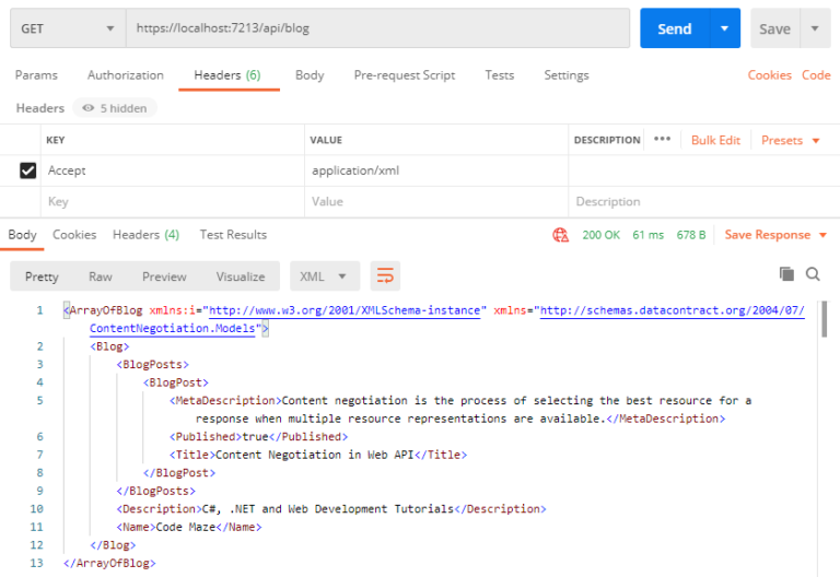 Content Negotiation In Web Api Code Maze